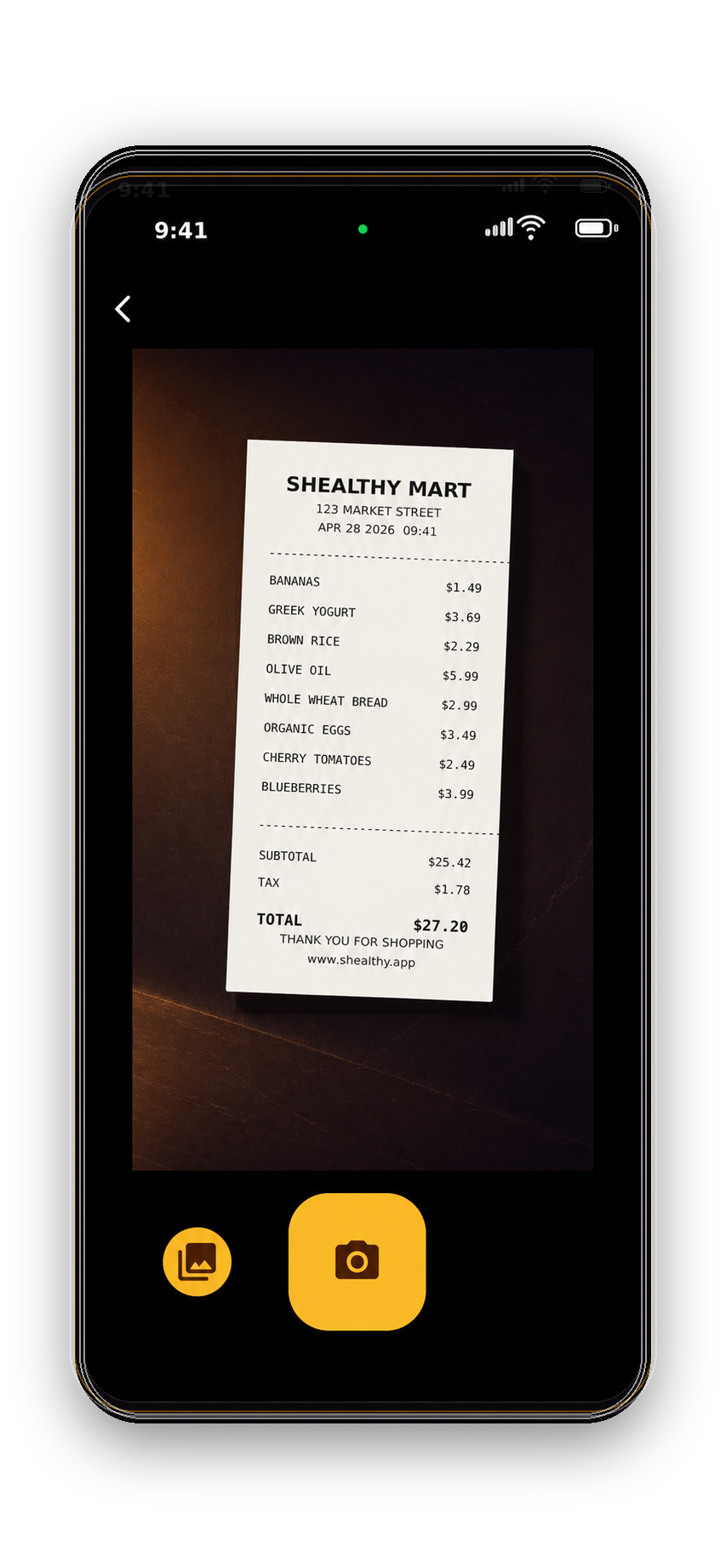 Free Grocery Receipt Scanner & AI Meal Planner | Shealthy